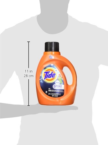 Tide Plus Febreze Fresh Sport Odor Defense HE Turbo Clean Liquid Laundry Detergent, Active Fresh Scent, 69 Fl Oz (44 Loads) - Packaging May Vary