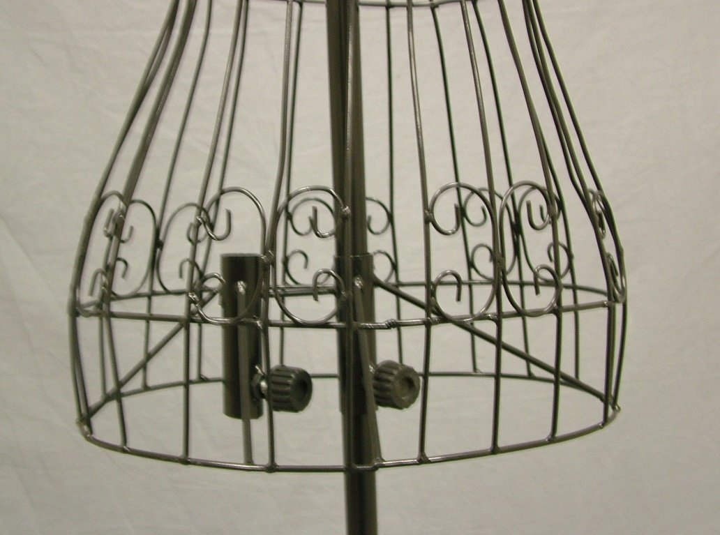 Adjustable- Mannequin Dress Form Female Black Steel Wire 32"22"32" on Decorative Stand (0004 Black)