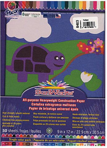 Pacon Sunworks Construction Paper (Yellow) - 9 In. x 12 In.