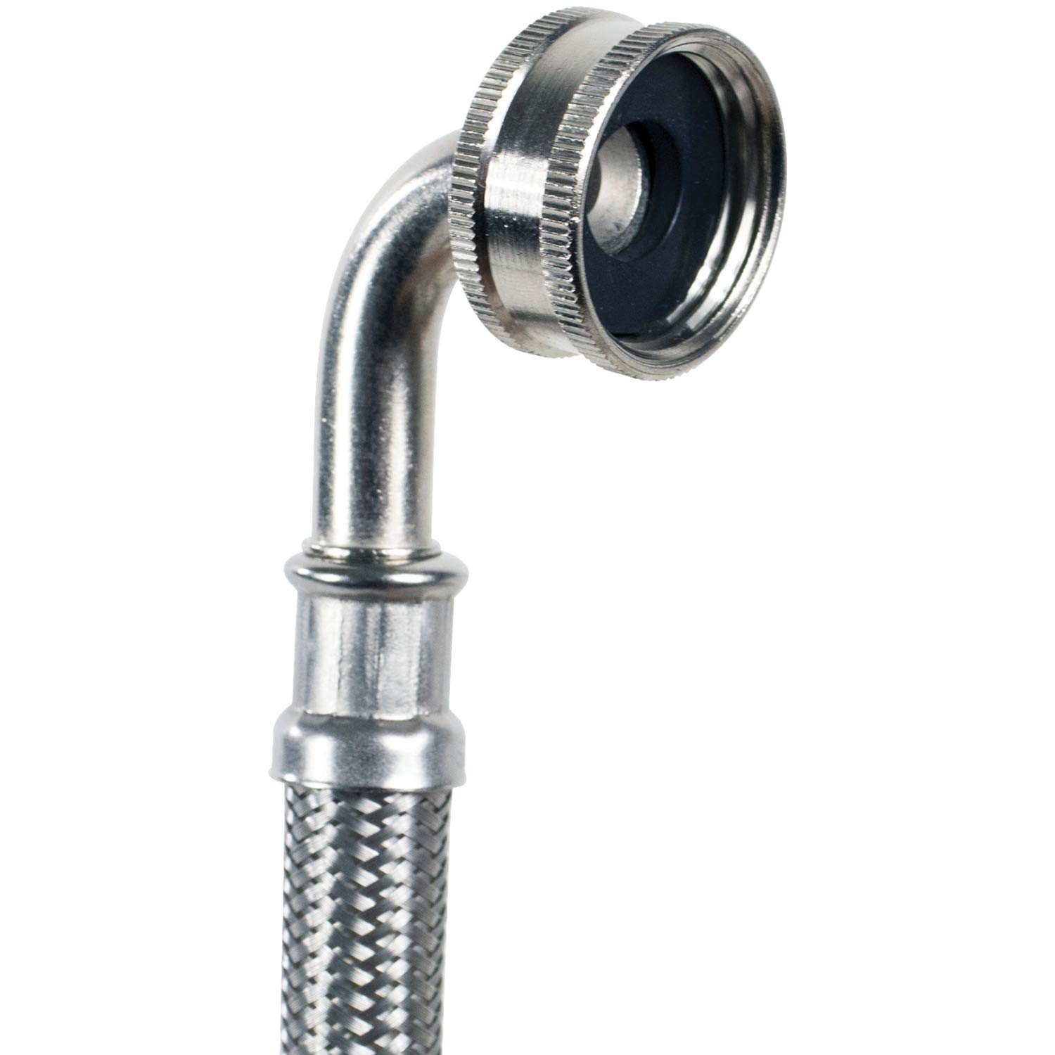 Certified Appliance Accessories Washing Machine Hose with 90 Degree Elbow, Hot or Cold Water Supply Line, 6 Feet, PVC Core with Premium Braided Stainless Steel