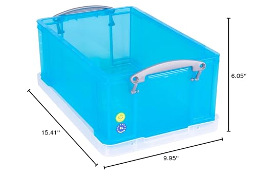 Really Useful Plastic Storage Box 9 Litre Trans Blue