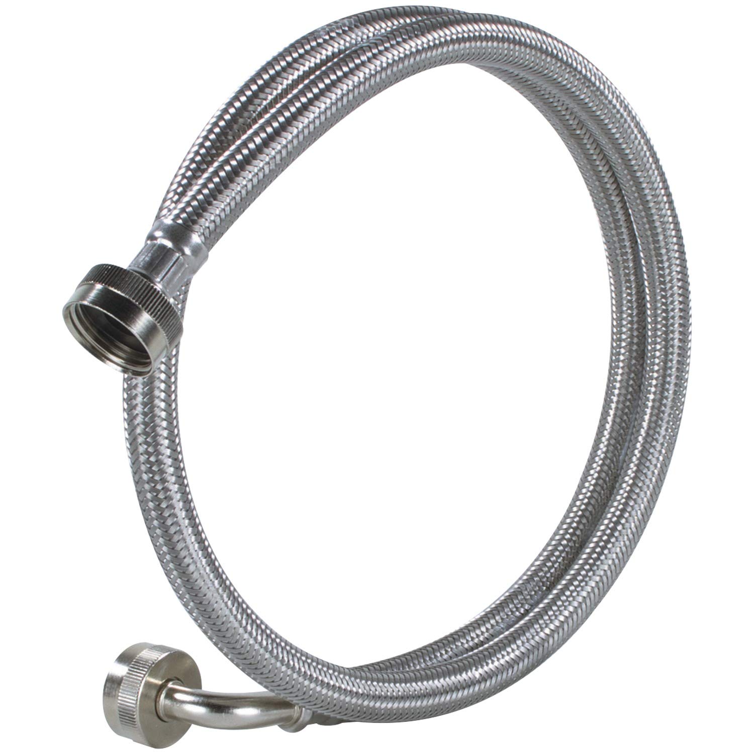 Certified Appliance Accessories Washing Machine Hose with 90 Degree Elbow, Hot or Cold Water Supply Line, 6 Feet, PVC Core with Premium Braided Stainless Steel