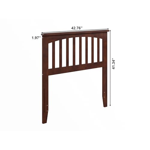 AFI, Mission Twin Solid Wood Headboard with Attachable Charger, Walnut