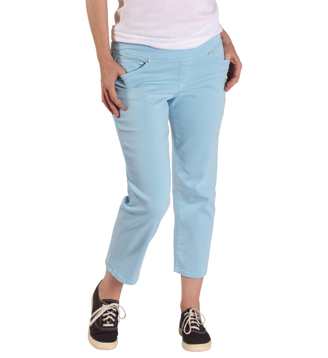 JAG Jeans Women's Echo Crop in Dolce Twill, Azure, 2 Petite