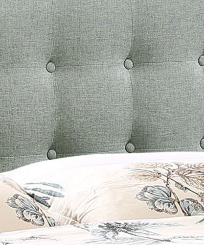 Modway Emily Tufted Button Linen Fabric Upholstered Full Headboard in Gray