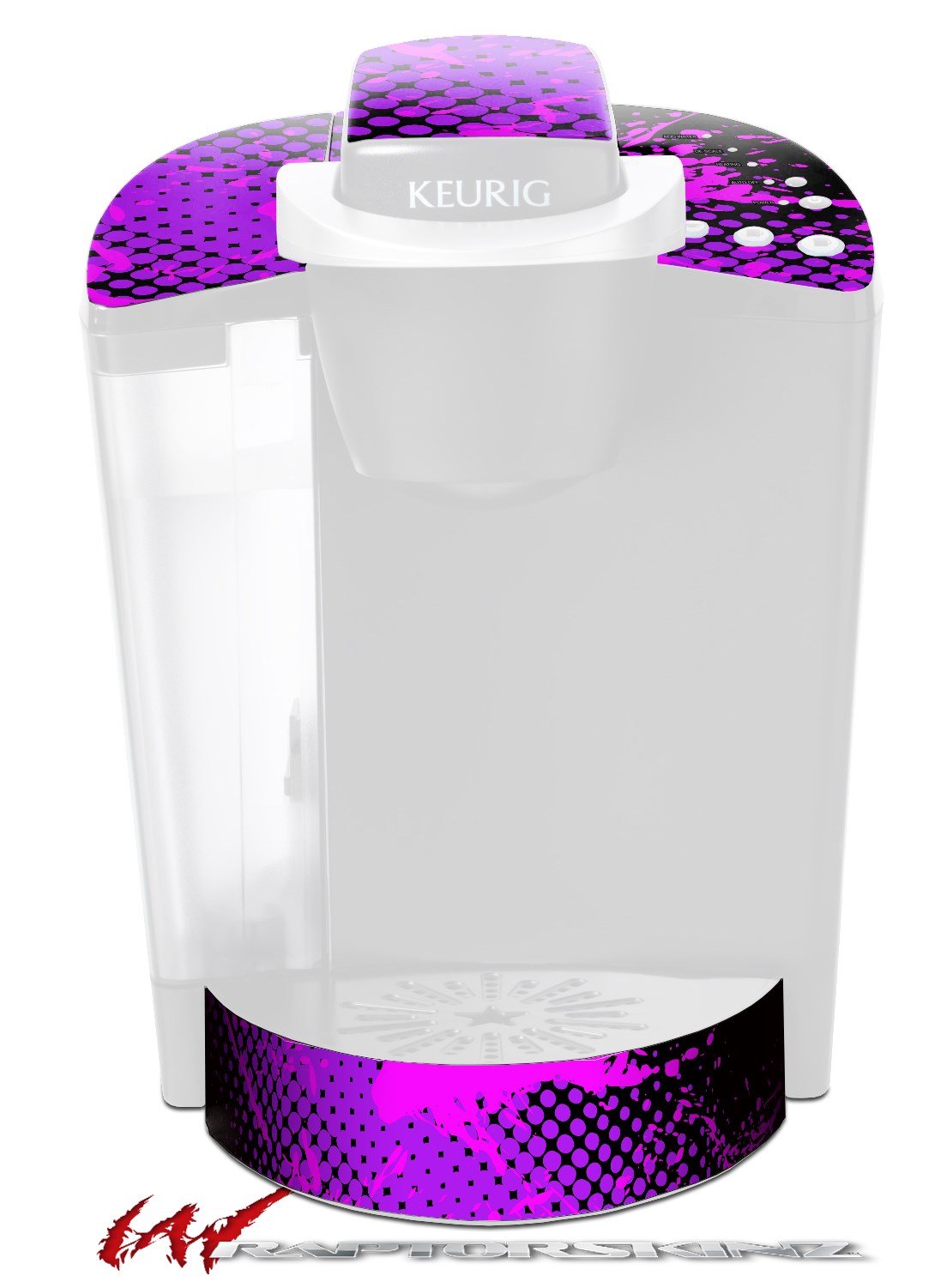 WraptorSkinz Decal Style Vinyl Skin compatible with Keurig K40 Elite Coffee Makers Halftone Splatter Hot Pink Purple (COFFEE MAKER NOT INCLUDED)