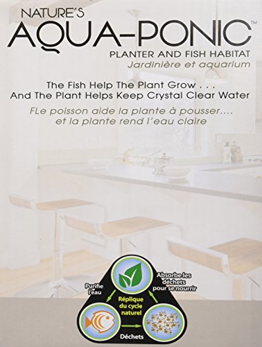 Penn-Plax (APON1) Aquaponic Planter and Aquarium for Betta Fish Tank Promotes Healthy Hydroponic Environment for Plants and Fish