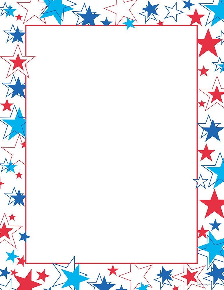 Great Papers! Red White & Blue Stars Letterhead, 80 Count, 8.5"x11" (2014246)