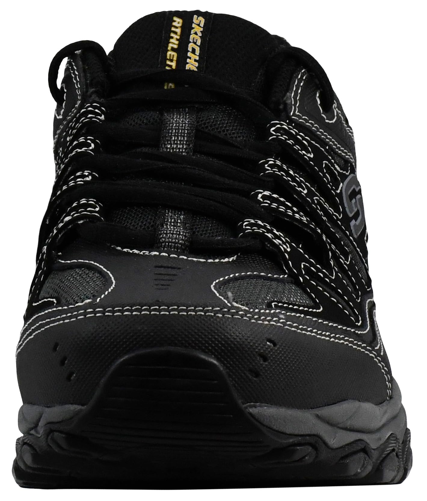 Skechers mens After Burn - Memory Fit Lace-up fashion sneakers, Black, 10.5 X-Wide US