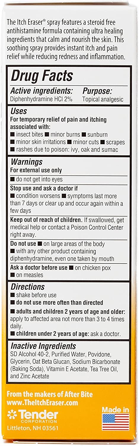 Tenders The Itch Eraser Spray Max Strength 0.95oz (4 Pack)