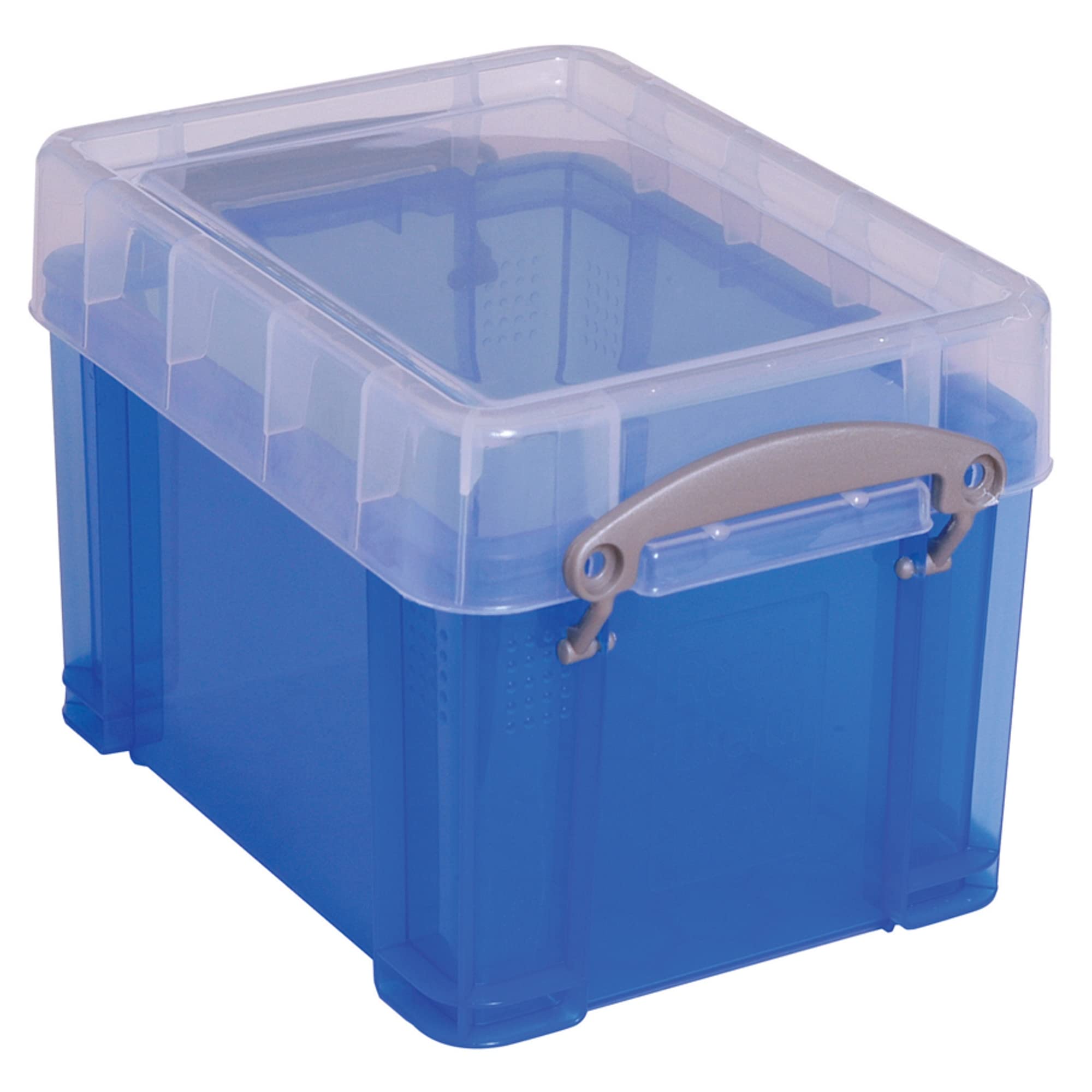 Really Useful BoxĀ® Plastic Storage Container With Built-In Handles And Snap Lid, 3 Liters, 6 1/2" x 7 1/4", 9 1/2" x 7 1