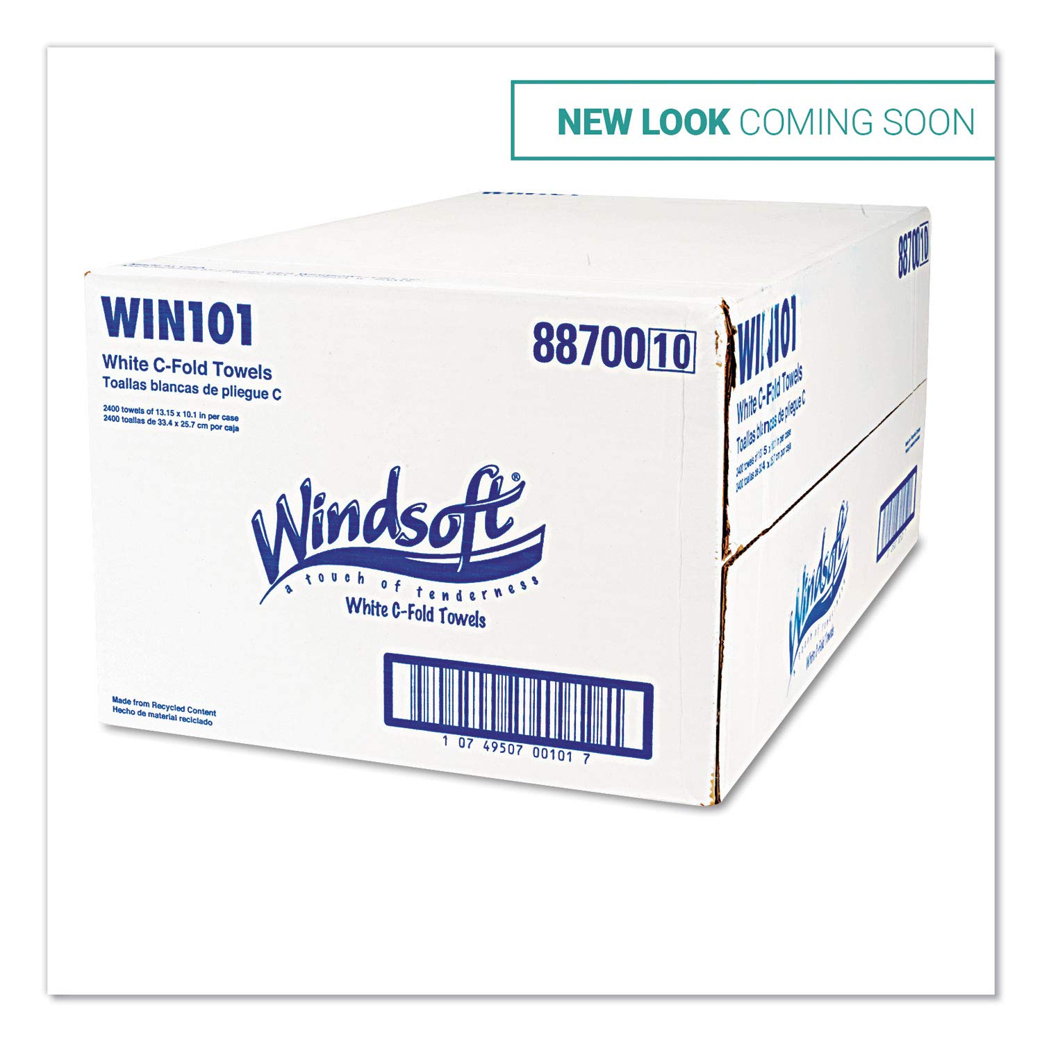 Windsoft 101 1 Ply Embossed C-Fold General Purpose Paper Towel, 10-1/10" Length x 13-1/5" Width, White (Case of 12 Packs, 200 per Pack)