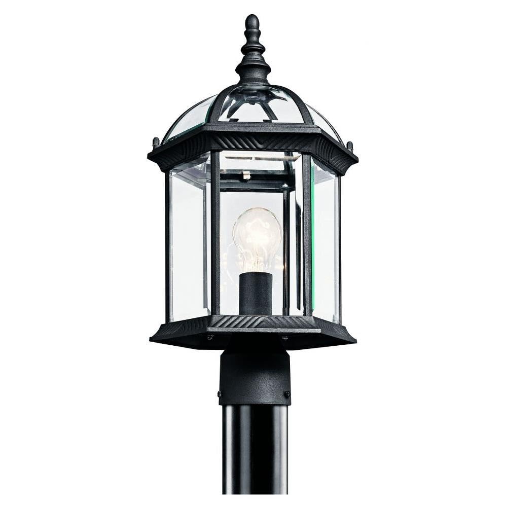 Kichler 49187BK Barrie Outdoor Post Mount 1-Light, Black