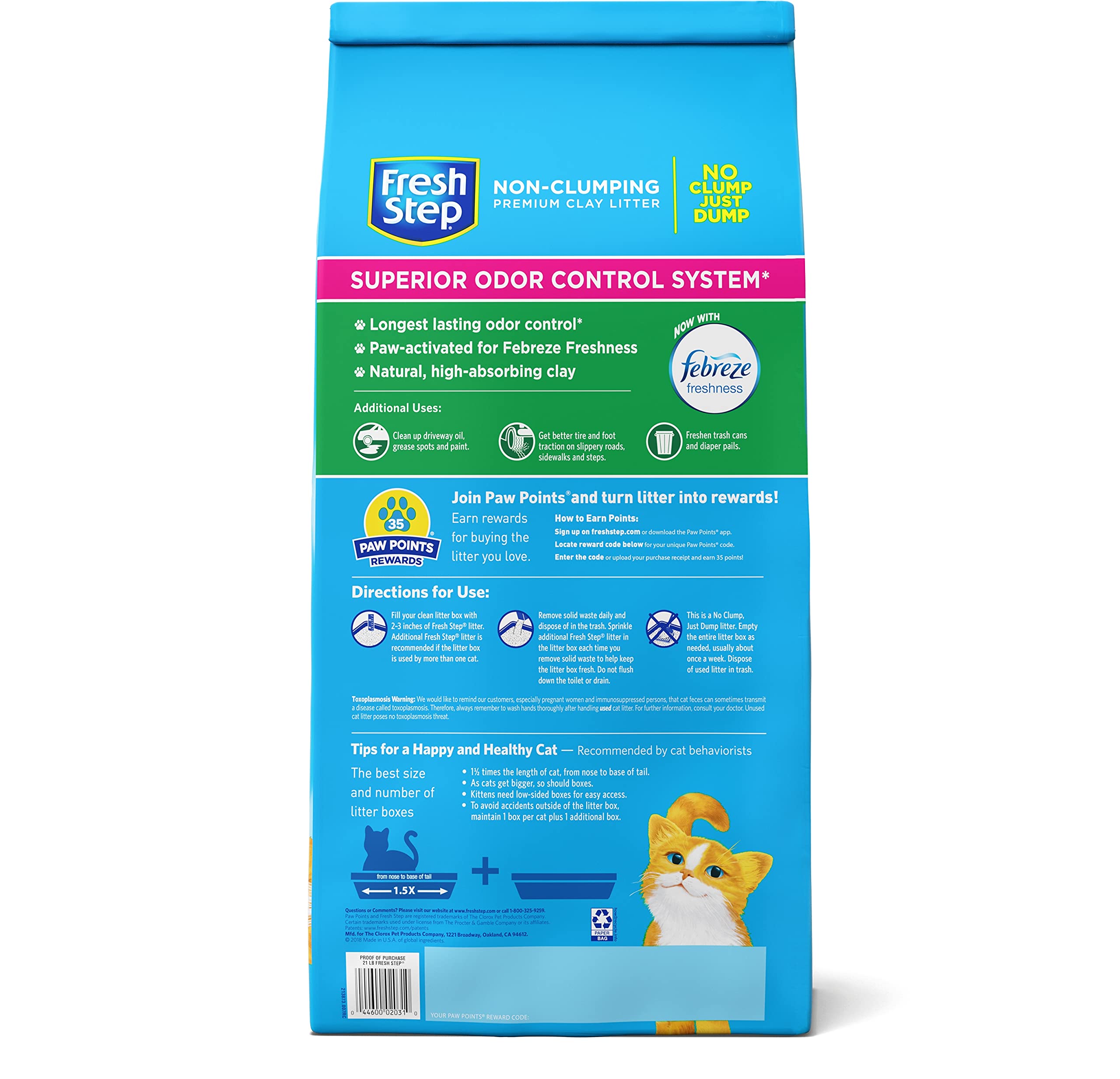 Fresh Step Non-Clumping Premium Cat Litter with Febreze Freshness, Scented - 21 Pounds (Package May Vary)