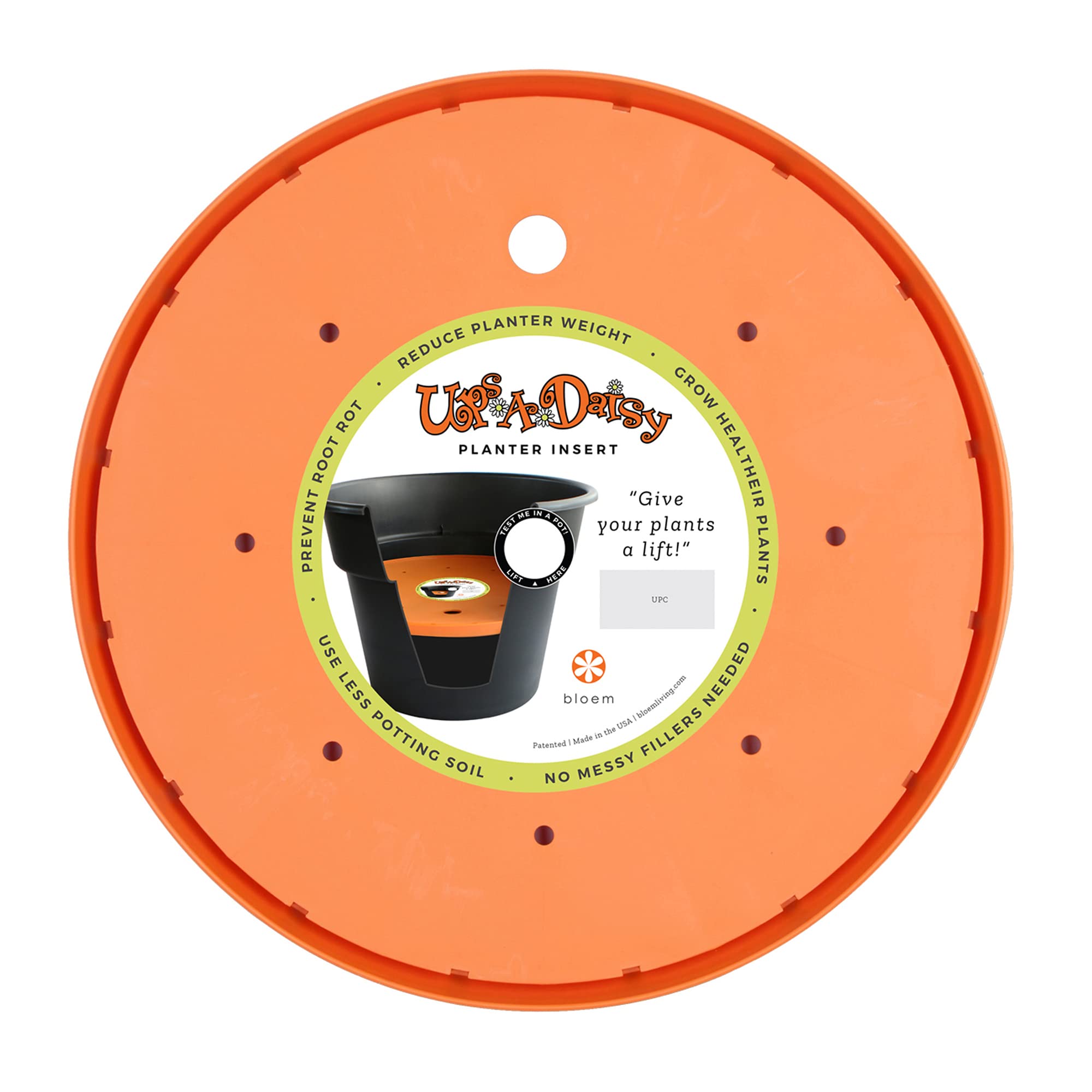 Bloem, T6327, Ups-A-Daisy Round Planter Insert, Planters, 17", Orange