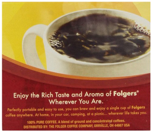Folgers Coffee Singles Classic Roast Coffee Bags, 6 Ounce, (Pack of 38)