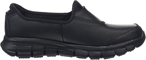 Skechers for Work Women's Sure Track Slip Resistant Shoe, Black, 9.5 M US