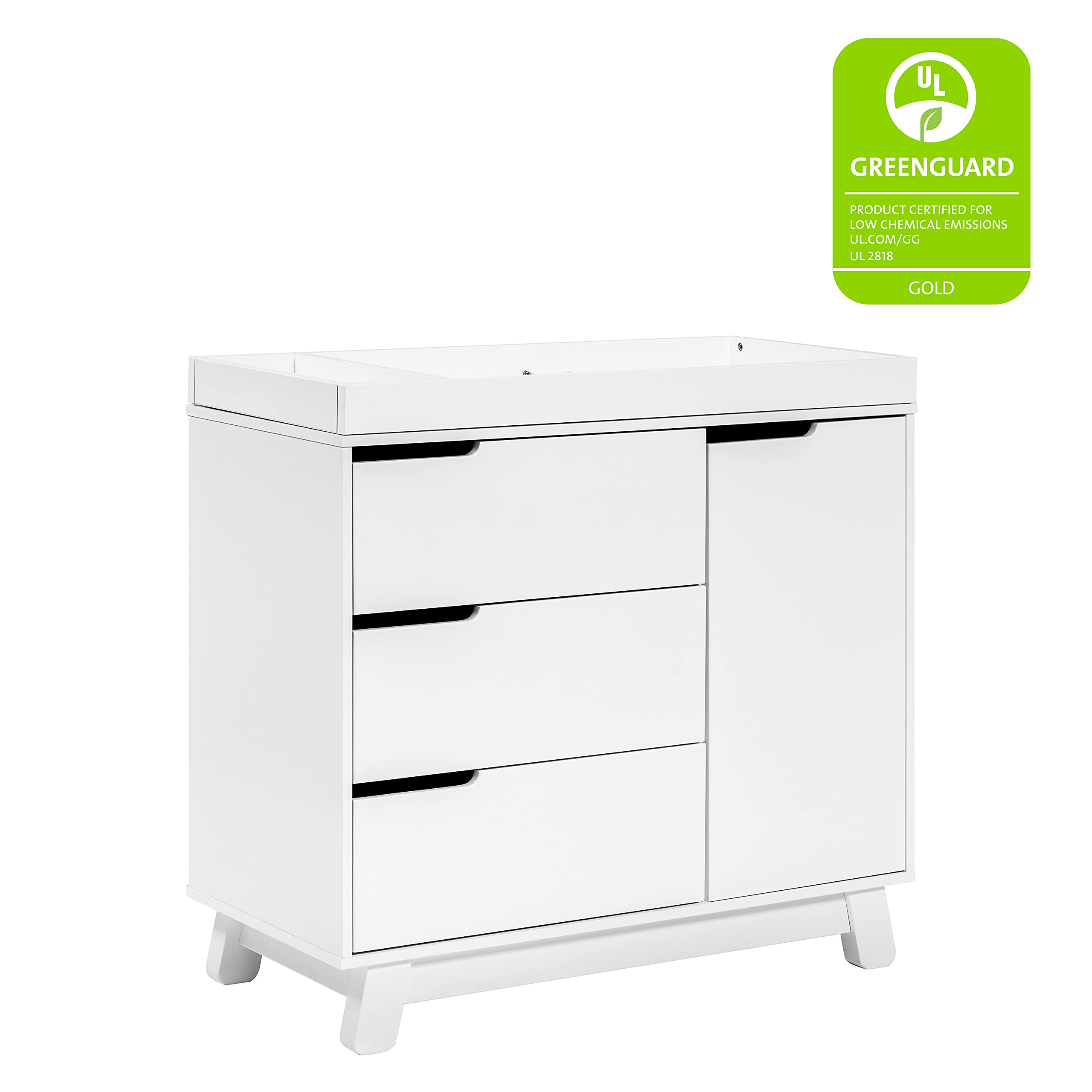 Babyletto Hudson 3-Drawer Changer Dresser with Removable Changing Tray in White, Greenguard Gold Certified