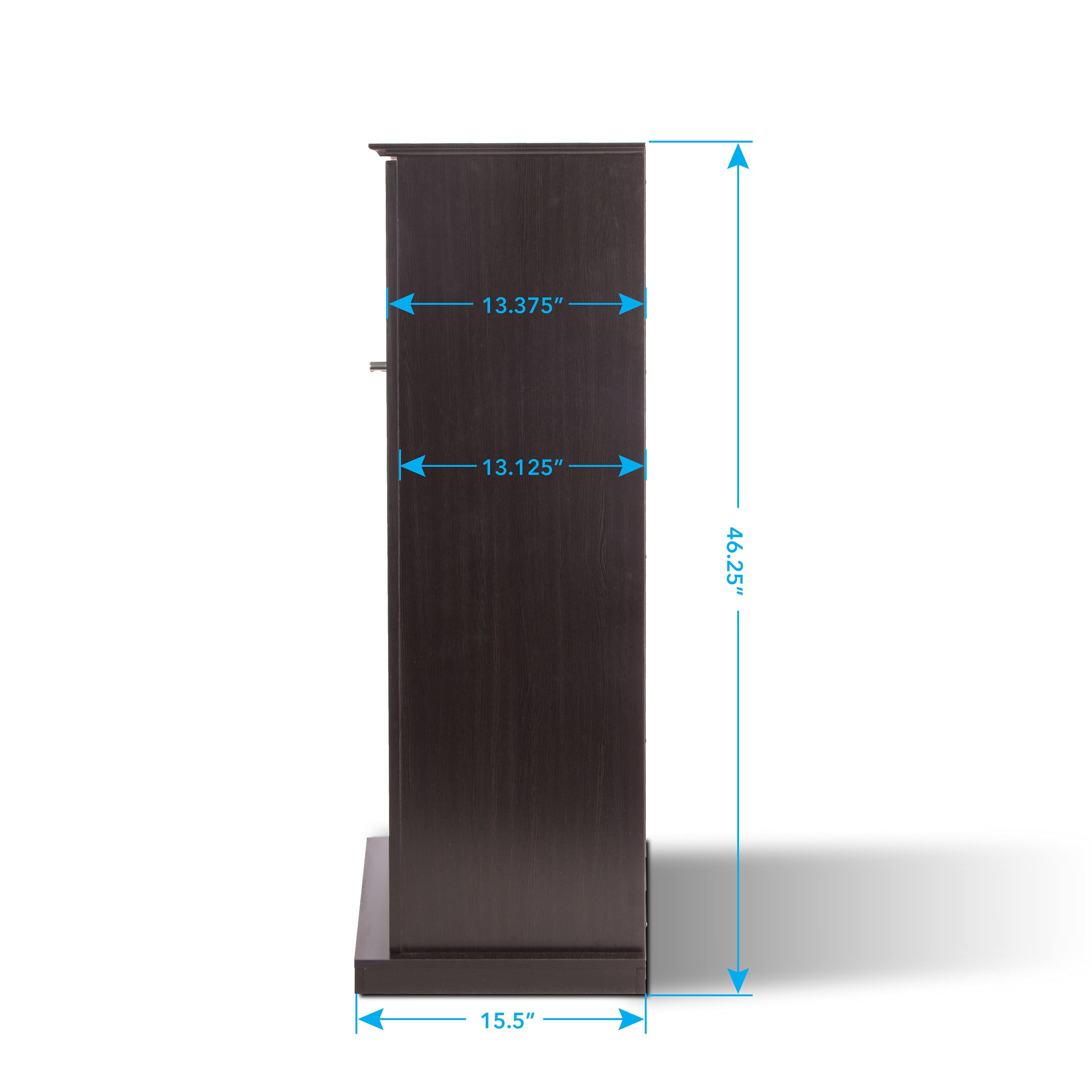 Atlantic Windowpane Wood Wine Cabinet - Store 24 Bottles of Wine, 9 Glasses, Accessory Shelf with Tempered Glass Door in Espresso PN 94835842