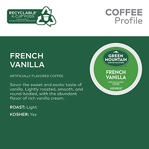 Green Mountain Coffee Roasters French Vanilla Coffee, Keurig Single-Serve K-Cup pods, Light Roast, 96 Count