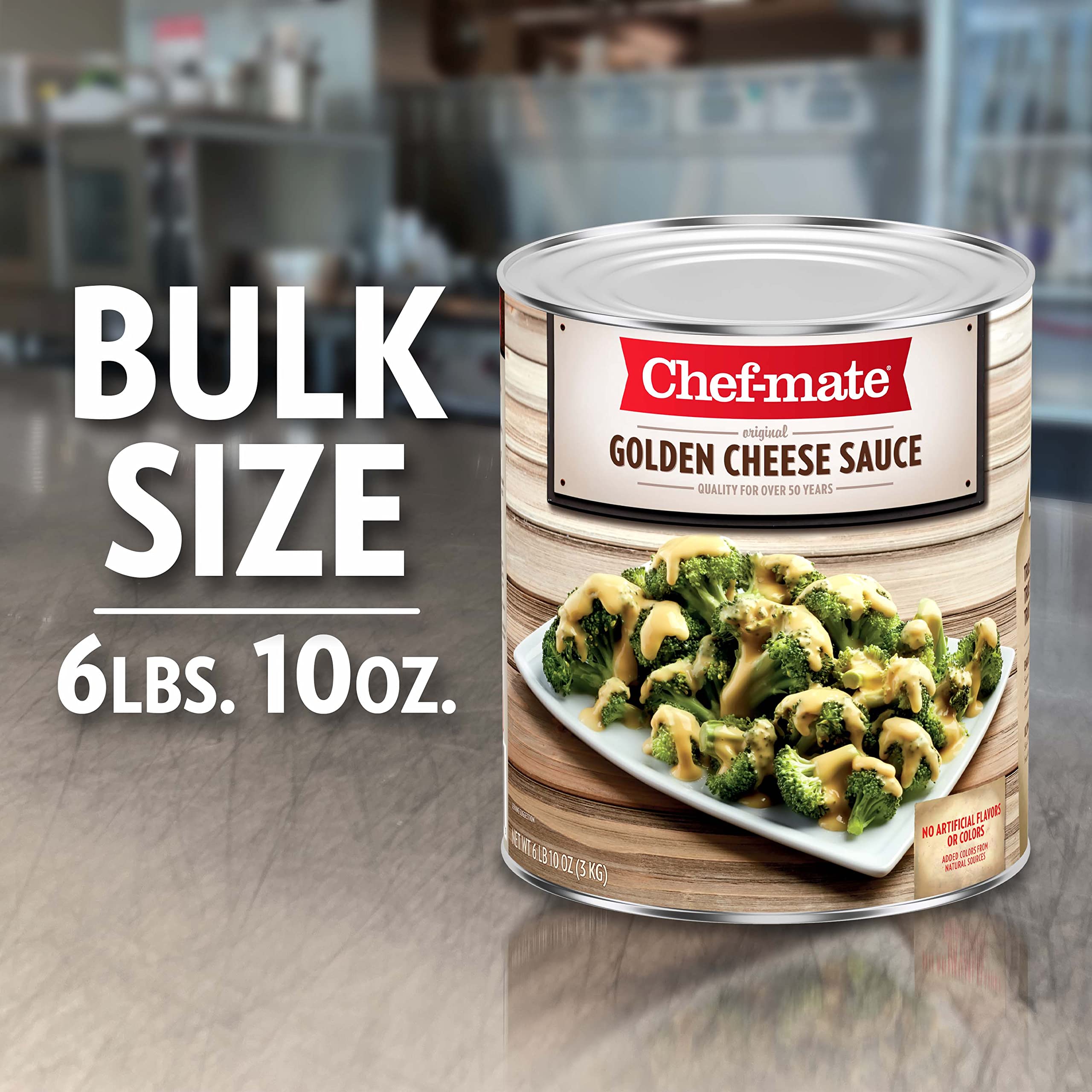 Chef-mate Golden Cheddar Cheese Sauce, Canned Food for Mac and Cheese, 6 lb 10 oz (#10 Can Bulk)