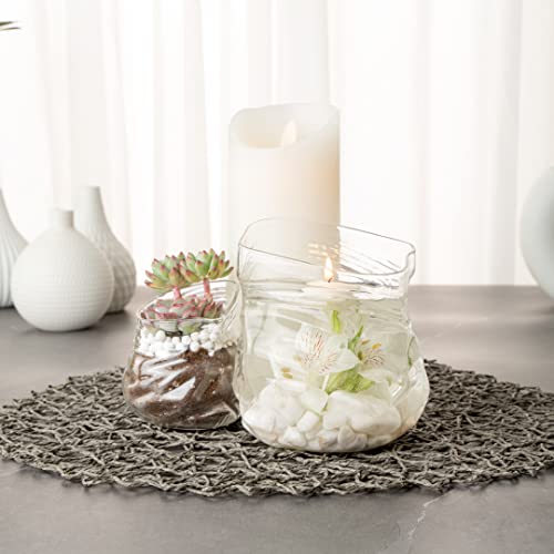 22 Ounce Glass Zipper Bag, 1 Large Glass Bag - Realistic Crinkled Edges, Serve Candy, Popcorn, or Nuts, Clear Glass Bag Bowl, Dishwasher-Safe, Flat Base - Restaurantware
