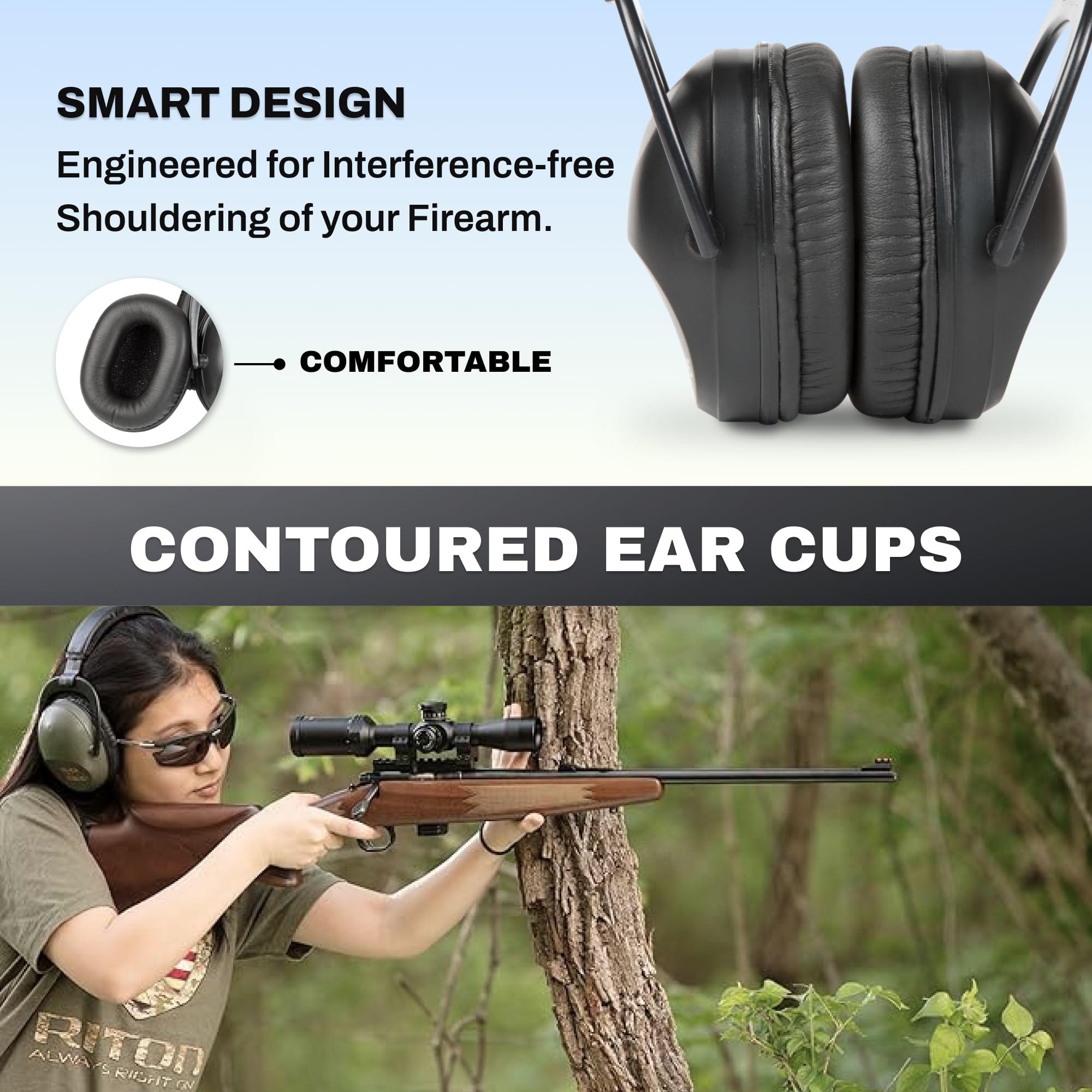 Pro Ears Ultra Sleek Passive Hearing Protection Ear Muffs, Superior Comfort for Long Gun Use, Indoor and Outdoor Range, NRR 26, Made in USA, Adjustable and Padded, Pink Zebra