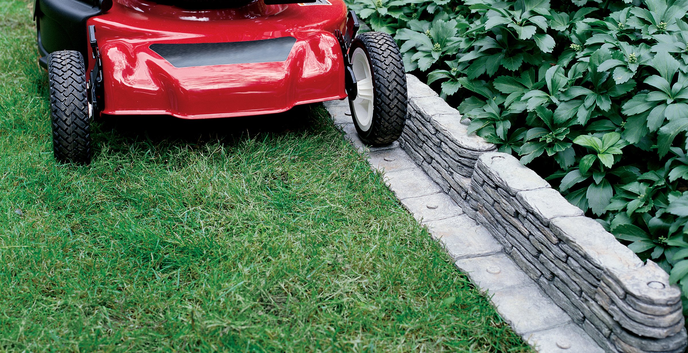 2032-1-1 Bedrocks Trim-Free Lawn Edging β Gray, β tural Stacked Design Bedrock Garden Edging, 10', Slate 9 (10 peices)