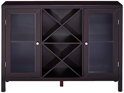 Kings Brand Furniture Wine Rack Bar Cabinet, Kitchen Sideboard and Buffet Table with Storage for Dining, Living Room, Espresso