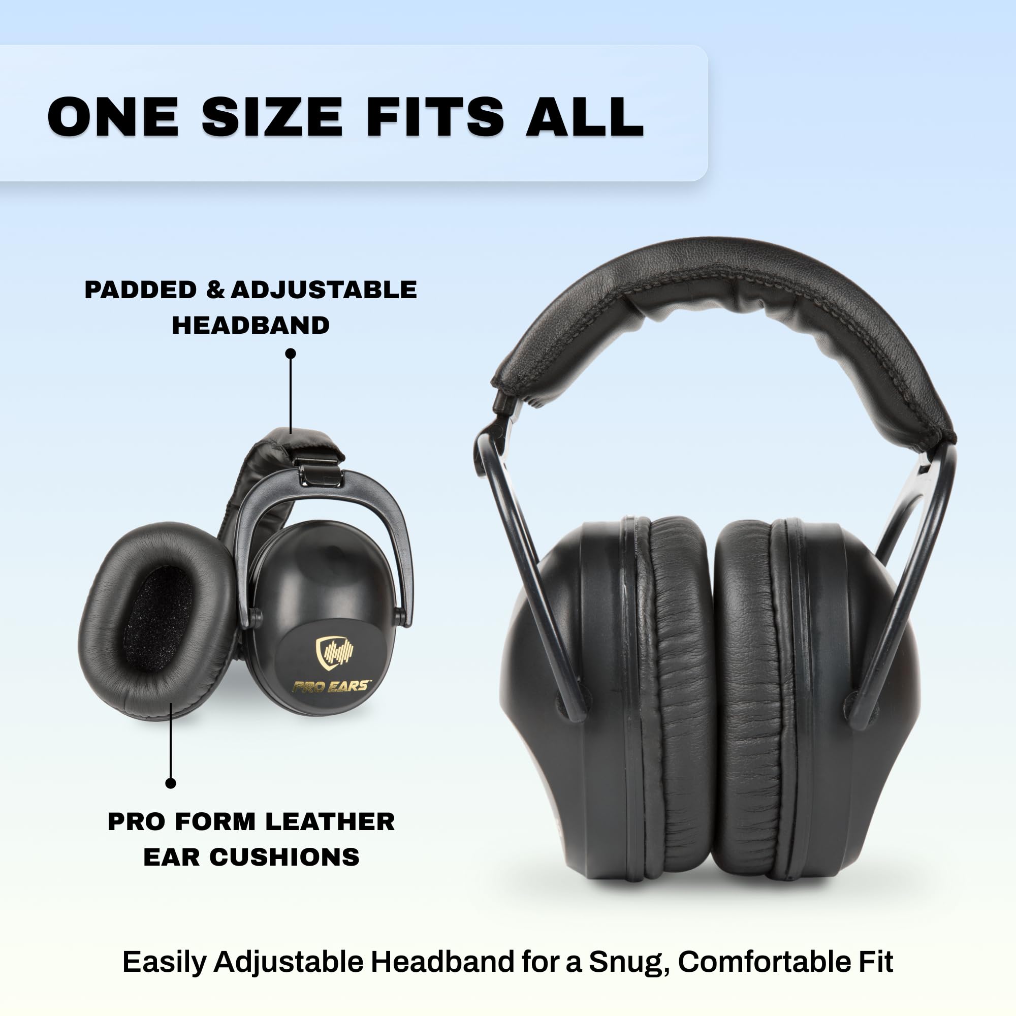 Pro Ears Ultra Sleek Passive Hearing Protection Ear Muffs, Superior Comfort for Long Gun Use, Indoor and Outdoor Range, NRR 26, Made in USA, Adjustable and Padded, Pink Zebra