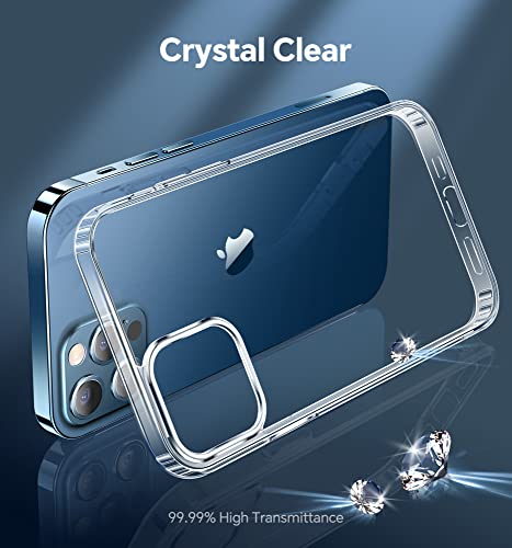 Elando for iPhone 12 Pro Max Phone Case, Anti-Yellowing Clear Phone Case, Super Slim Phone Case (0.39" Added) - Crystal Clear