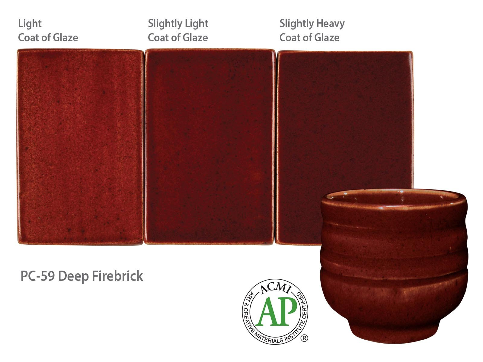 Amaco 1371060 Potters Choice Lead-Free Glaze, PC-59, 1 Pint Jar, Deep FireBrick