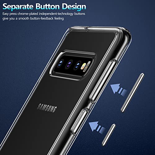 Rayboen Case for Samsung Galaxy S10 Plus (Not for S10), Crystal Clear Non-Slip Anti-Yellowing Shockproof Protective Phone Case, Hard PC Back & Soft TPU Frame Slim Cover for Galaxy S10+ Plus