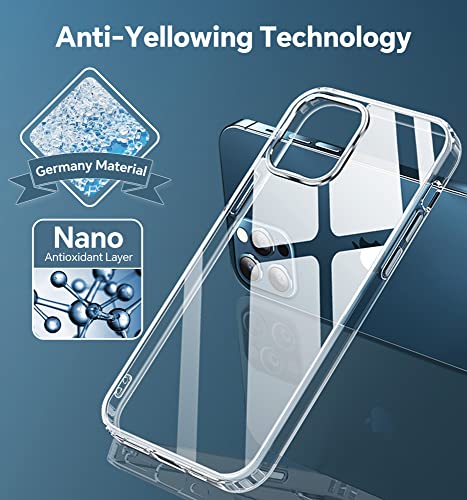 Elando for iPhone 12 Pro Max Phone Case, Anti-Yellowing Clear Phone Case, Super Slim Phone Case (0.39" Added) - Crystal Clear