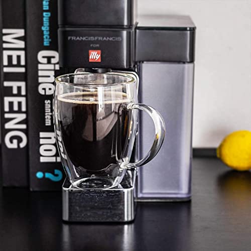 Double Walled Glass Coffee Mugs Glass Mug With Handles Double Wall Cappuccino Cups, 12oz Of Set 2 Coffee tea Mugs, Clear Glasses With Handle