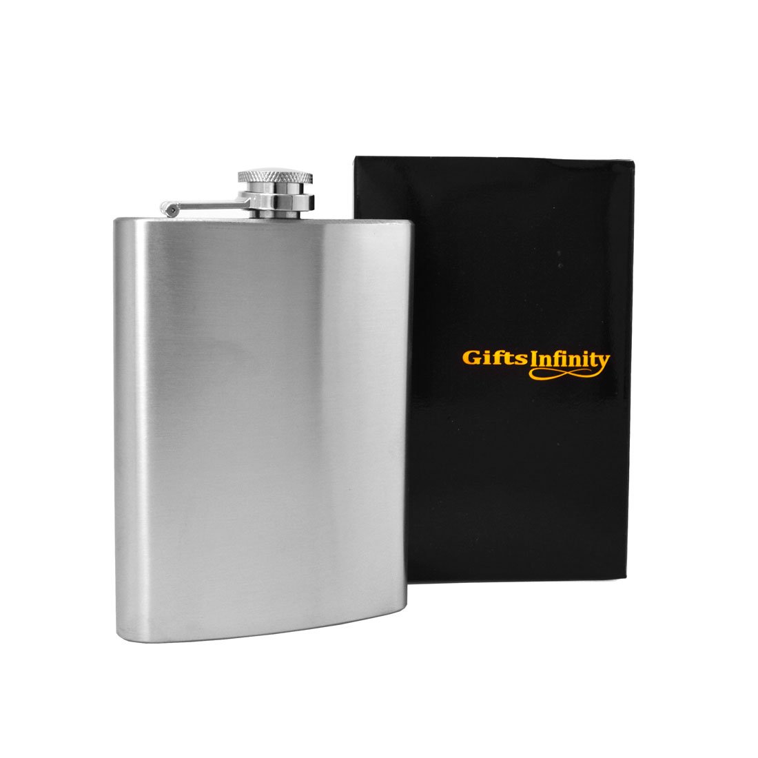 Gifts-Infinity Stainless Steel 8 Oz. Flask (engraveable surface)