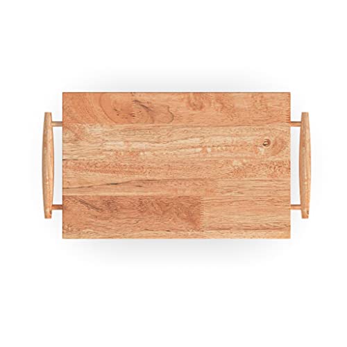 Home Styles Black Dolly Madison Prep and Serve Kitchen Cart with Natural Top, Locking Casters, Two Drawers, Two Storage Cabinets