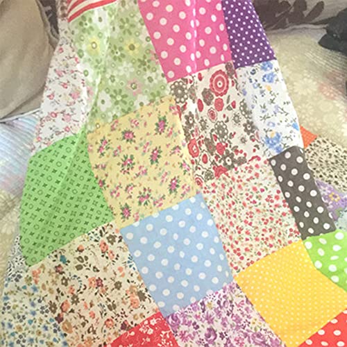 MOTTDAM 70 pcs Quilting Fabric Squares, 9.8"x 9.8" (25cm x 25cm) Cotton Quilting Fabric Floral Printed Fat Squares Fabric Bundles for Patchwork Sewing DIY Craft