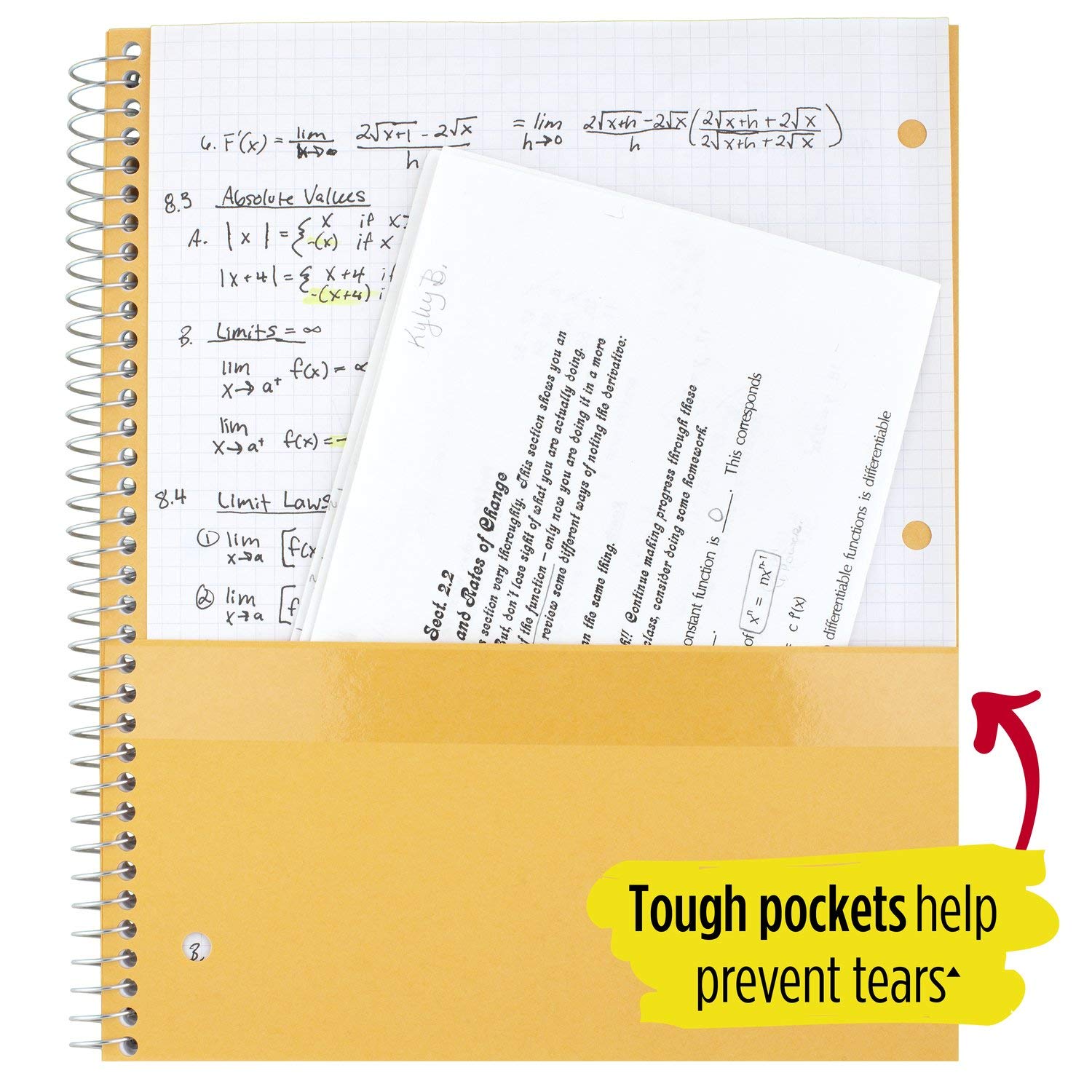 Five Star Spiral Notebook, 1 Subject, College Ruled Paper, 100 Sheets, 11" x 8-1/2" Sheet Size, Customizable Cover, Color Selected For You, 1 Count (08230)