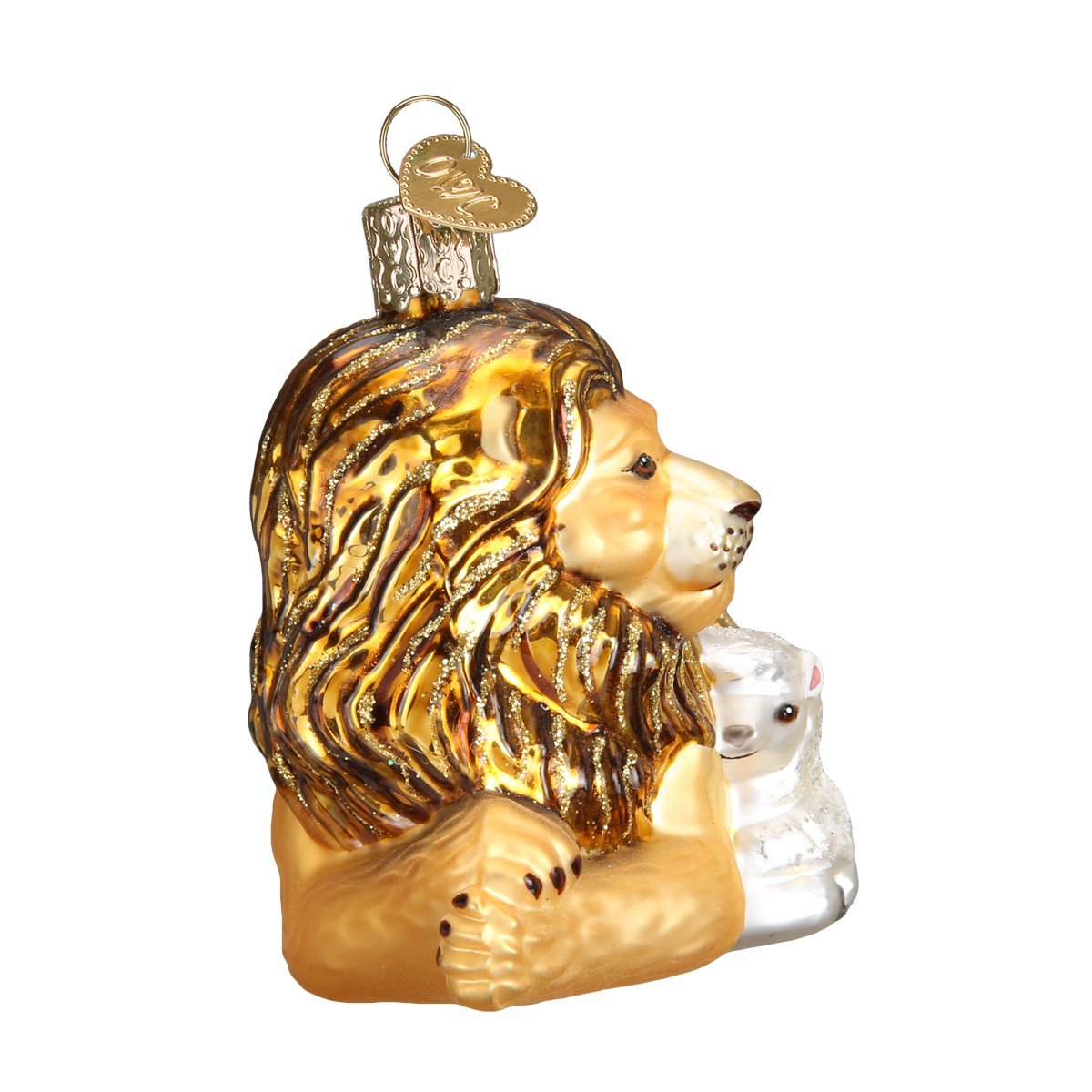 Old World Christmas Spiritual Gifts Glass Blown Ornaments for Christmas Tree Lion Lamb
