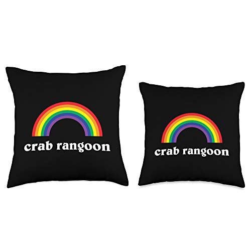Kawaii Crab Rangoon Chinese Food Lovers Gifts Cute Lovers of Crab Rangoon Throw Pillow, 16x16, Multicolor