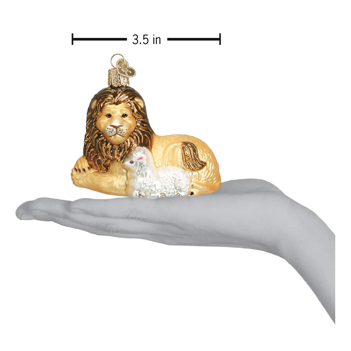Old World Christmas Spiritual Gifts Glass Blown Ornaments for Christmas Tree Lion Lamb
