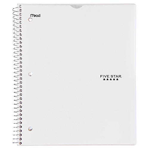 Five Star Spiral Notebook, 1 Subject, College Ruled Paper, 100 Sheets, 11" x 8-1/2" Sheet Size, Customizable Cover, Color Selected For You, 1 Count (08230)