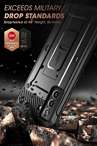 SUPCASE Unicorn Beetle Pro Series Case Designed for Samsung Galaxy S21 5G (2021 Release), Full-Body Dual Layer Rugged Holster & Kickstand Case Without Built-in Screen Protector (Black)