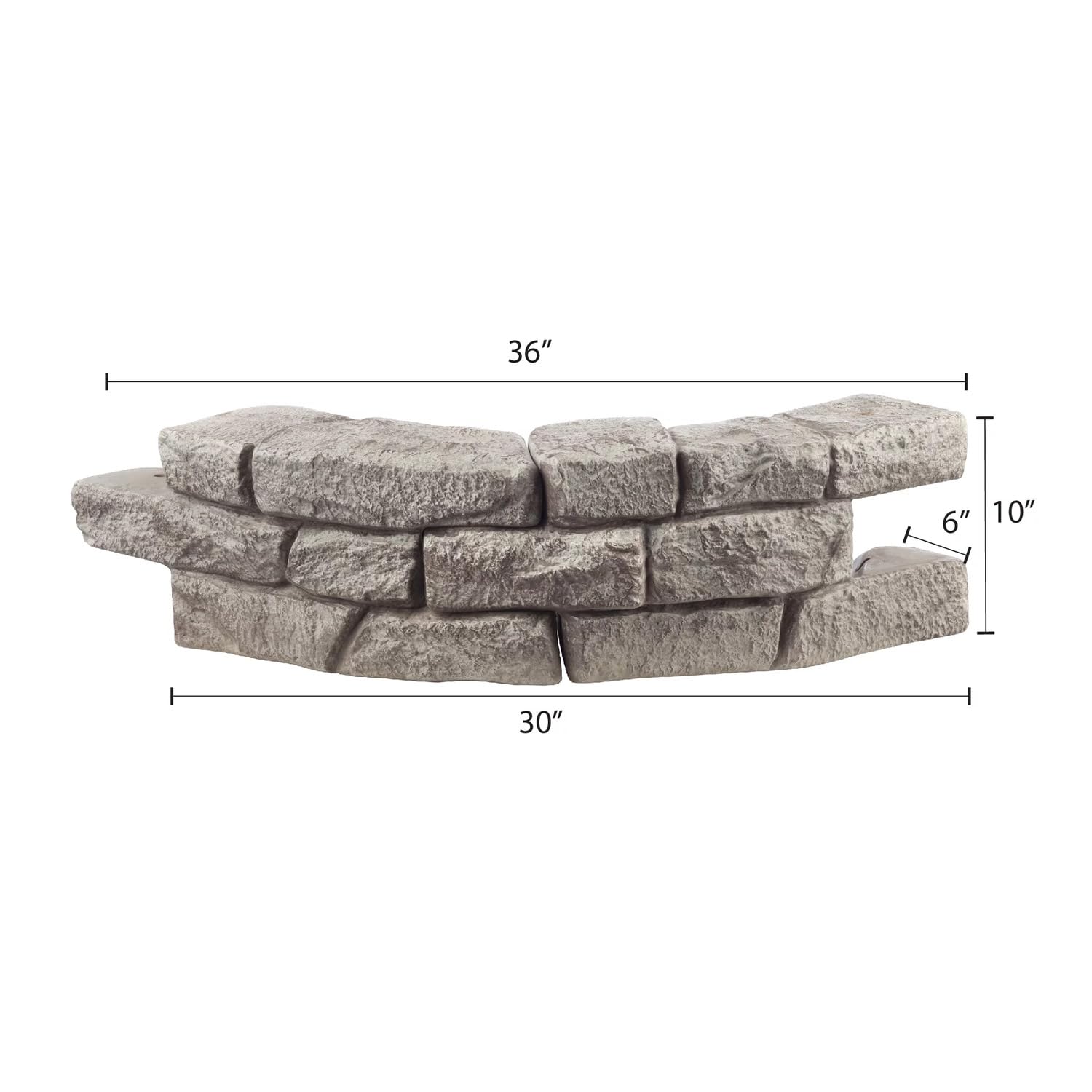 RTS Home Accents Rock Lock Interlocking Landscape Edging and Border System, Curved Section With Spikes, 2.5 Feet Long (Pack of 2)