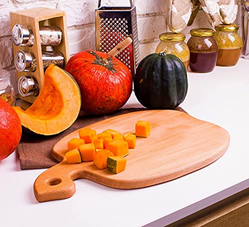 10x15β Fruit Apple Shaped Cutting Board Hardwood Platter Chopping with Handles - Solid Wood Beechwood Cutting Board Apple Shaped Cheese Serving Platter Hang Cut Wooden Charcuterie Bread Boards Large