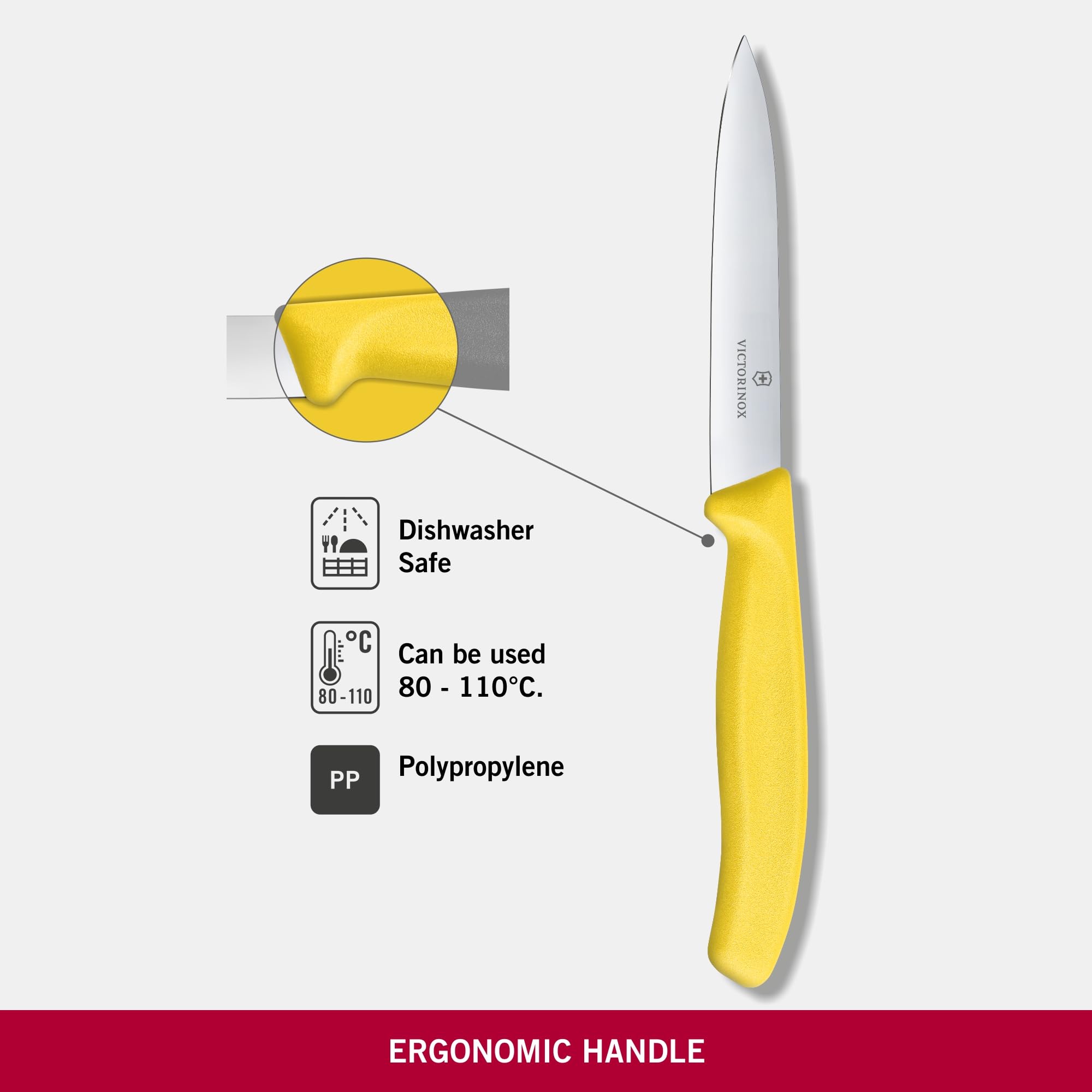 Victorinox 6.7706.L118 Swiss Classic Paring Knife for Cutting and Preparing Fruit and Vegetables Straight Blade in Yellow 3.9 inches