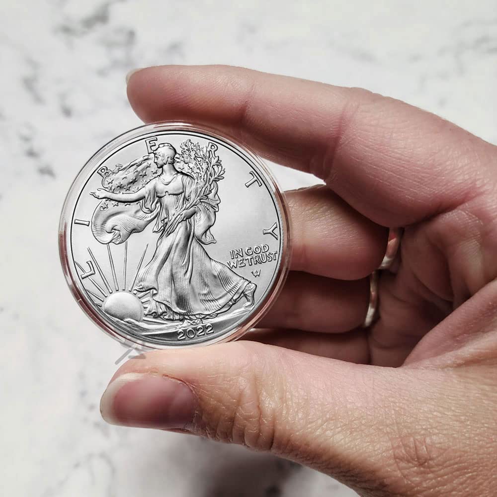 OnFireGuy 10pcs 40.6mm Direct Fit H40 Coin Holder Capsules for 1oz Silver Eagles | Protective Coin Cases for American Silver Eagles, 1oz Silver Panda, 1oz Silver Australian Coins