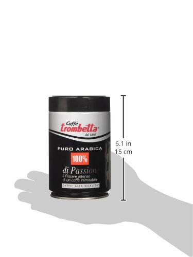 Trombetta Arabica Espresso Coffee, 8oz. Italian Coffee - Arabica Coffee Tin