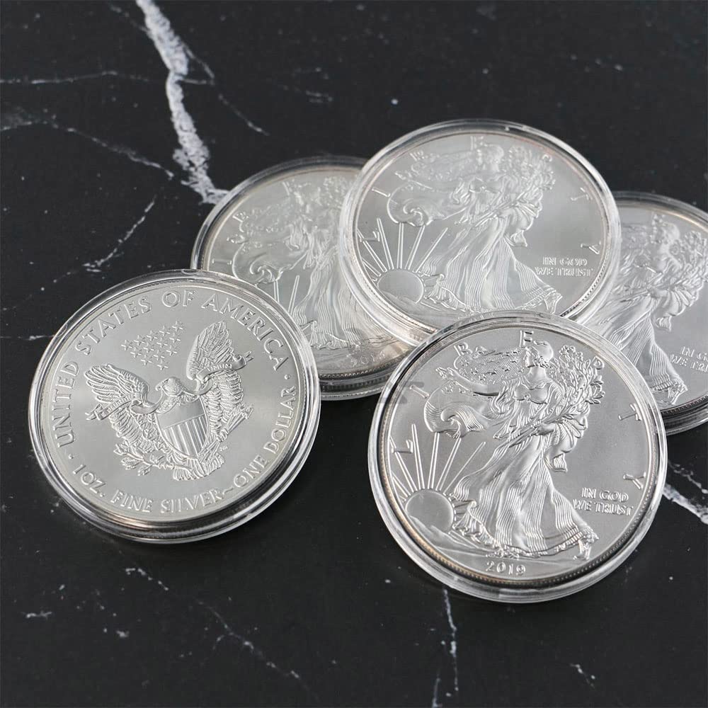 OnFireGuy 10pcs 40.6mm Direct Fit H40 Coin Holder Capsules for 1oz Silver Eagles | Protective Coin Cases for American Silver Eagles, 1oz Silver Panda, 1oz Silver Australian Coins